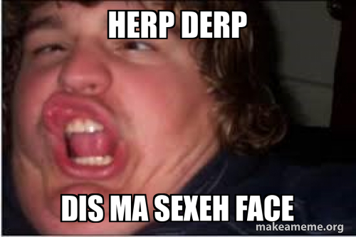 Herp derp dis ma sexeh face Meme Generator