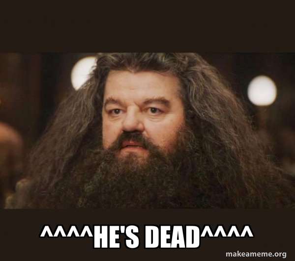 He's dead^^^^ - Hagrid - I should not have said that Meme Generator