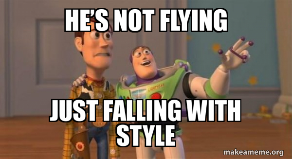Heâ€™s not flying Just falling with style - Buzz and Woody (Toy Story ...