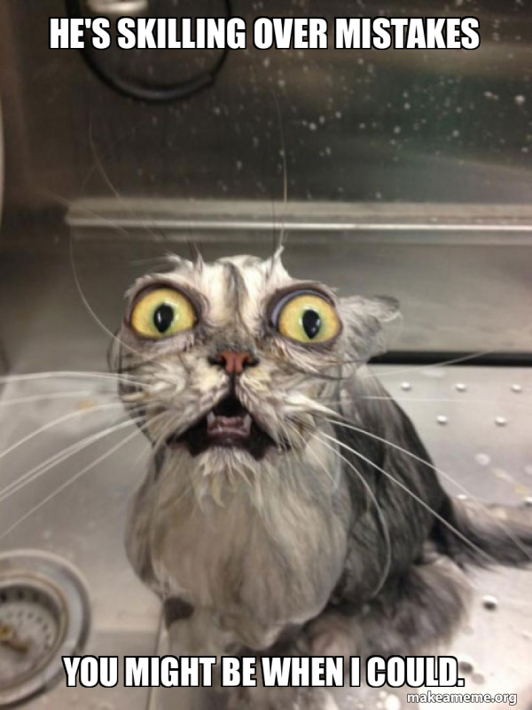 he's skilling over mistakes you might be when I could. - Cat bath Meme ...