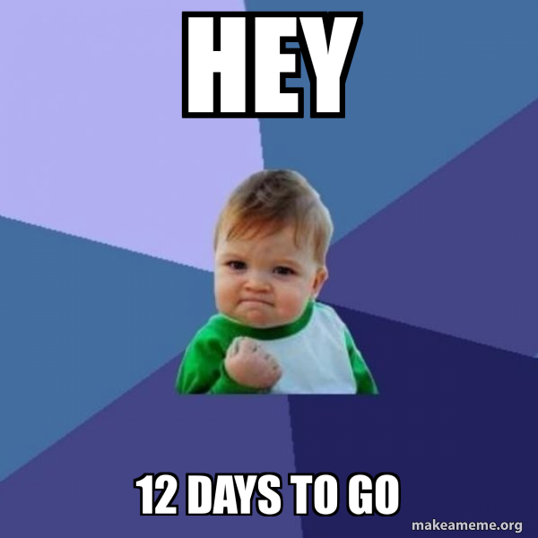 HEY 12 days to go - Success Kid Meme Generator