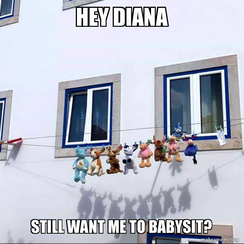 hey diana still want me to babysit? Meme Generator