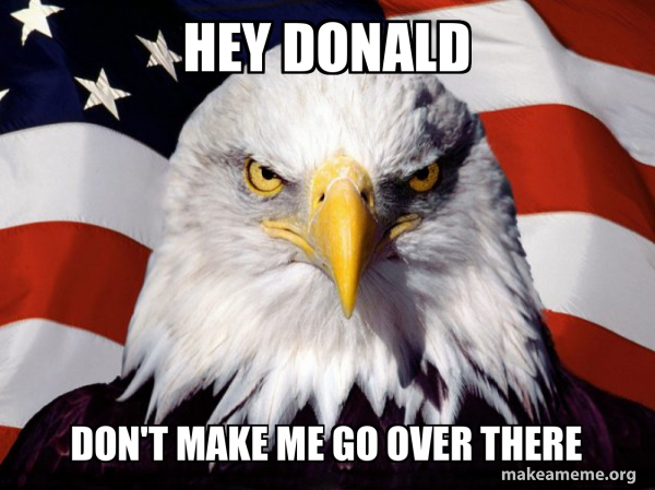 Hey Donald Don't make me go over there - American Pride Eagle Meme ...
