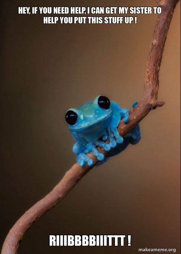 Hey, if you need help, I can get my sister to help you put this stuff ...