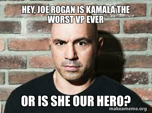 Hey, Joe rogan is kamala the worst vp ever or is she our hero? Meme ...