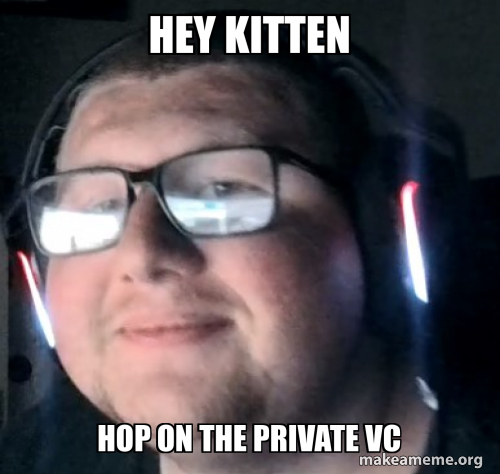 hey kitten hop on the private vc Meme Generator