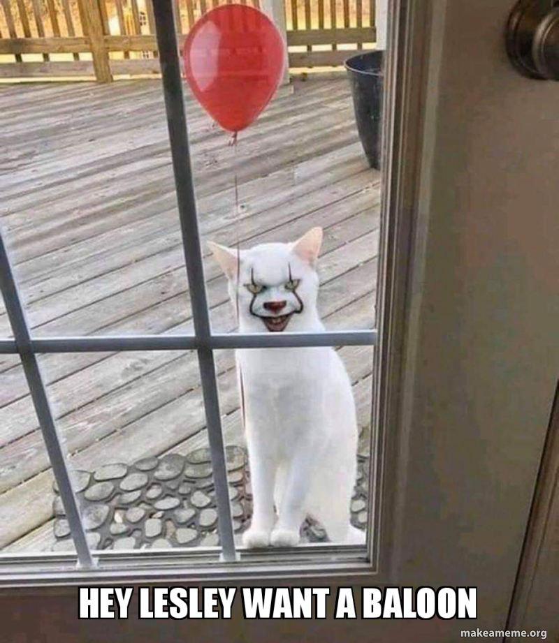 HEY LESLEY WANT A BALOON Meme Generator