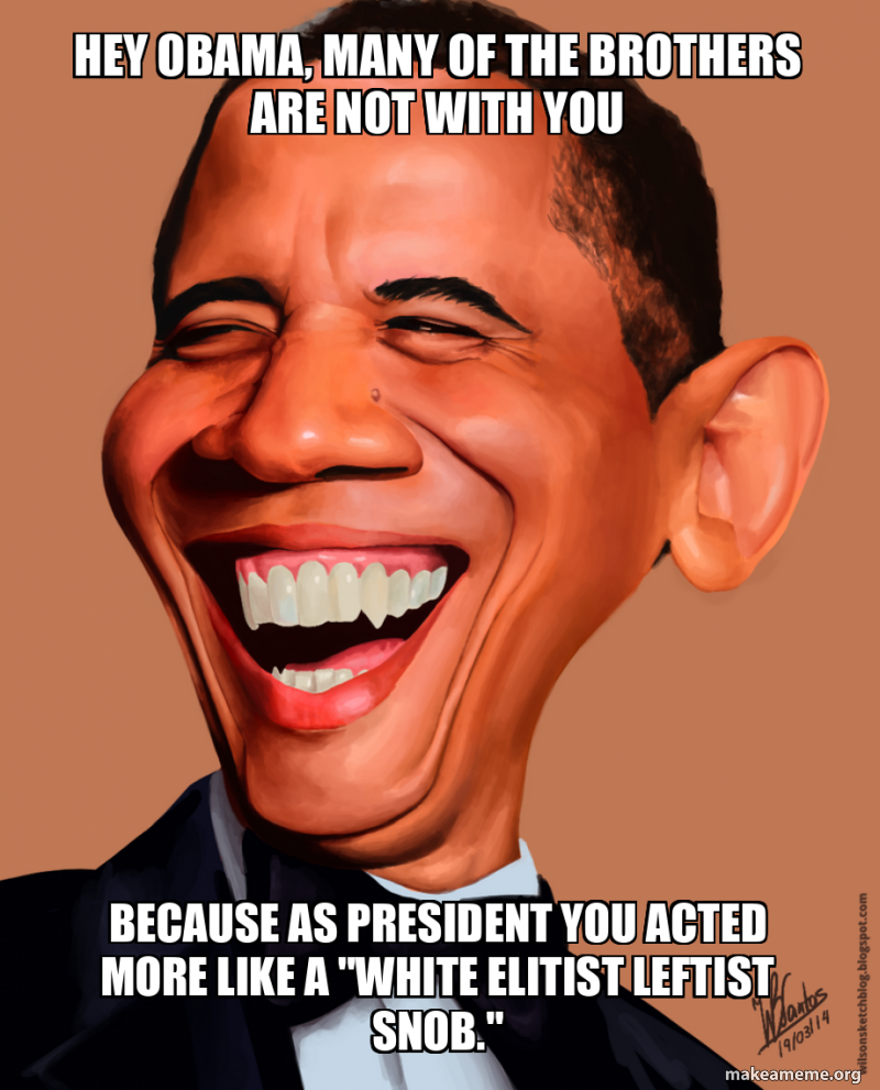 HEY OBAMA, MANY OF THE BROTHERS ARE NOT WITH YOU BECAUSE AS PRESIDENT ...