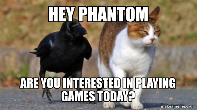 hey phantom Are you interested in playing games today? Meme Generator