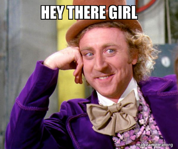 Hey There Girl - Willy Wonka Sarcasm Meme Meme Generator