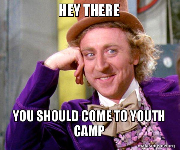 Hey there You should come to youth camp - Willy Wonka Sarcasm Meme Meme ...