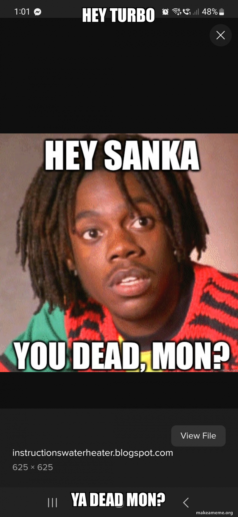 Hey turbo Ya Dead mon? Meme Generator