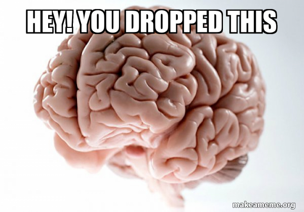 hey! you dropped this - Scumbag Brain Meme Generator