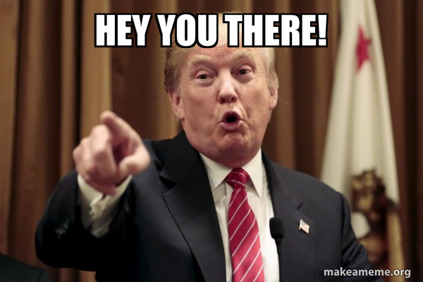 hey you there! - Donald Trump Says Meme Generator