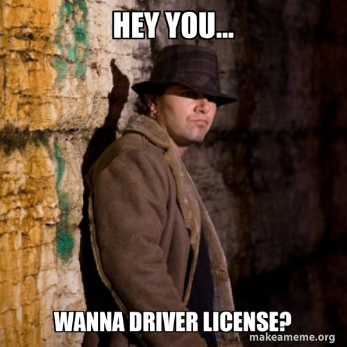 Hey you... wanna Driver License? Meme Generator