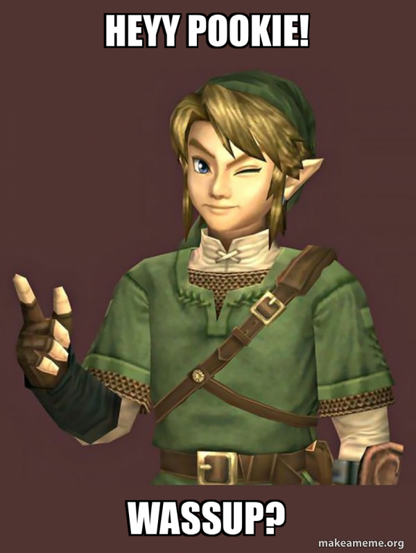 Heyy Pookie! Wassup? - Zelda Meme Generator
