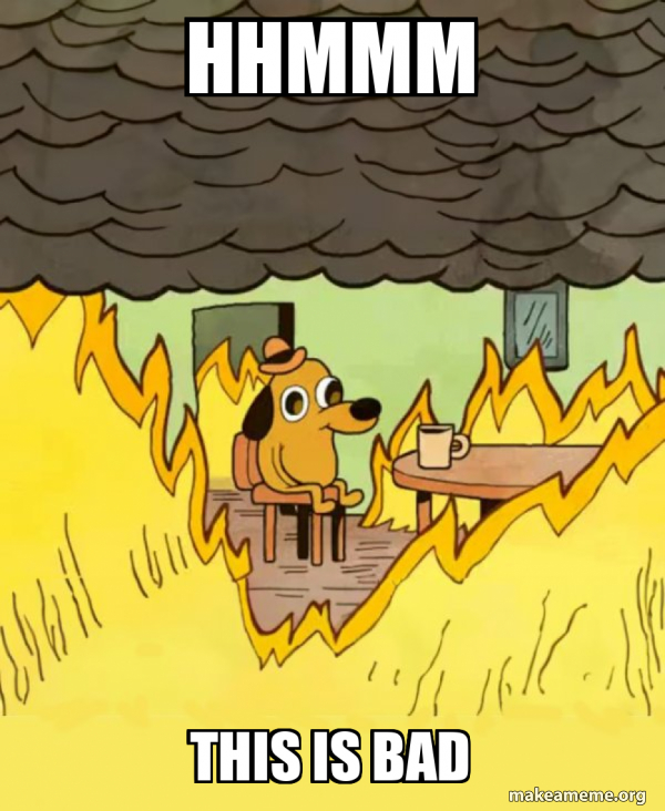 Hhmmm This is bad - This Is Fine Meme Generator