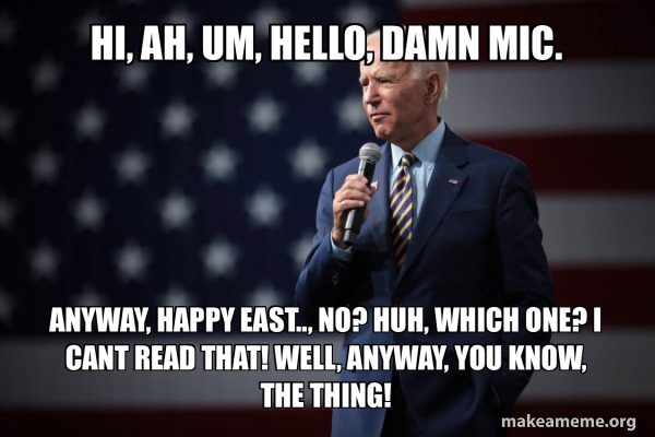 Hi, ah, um, hello, damn mic. Anyway, happy east.., no? huh, which one ...