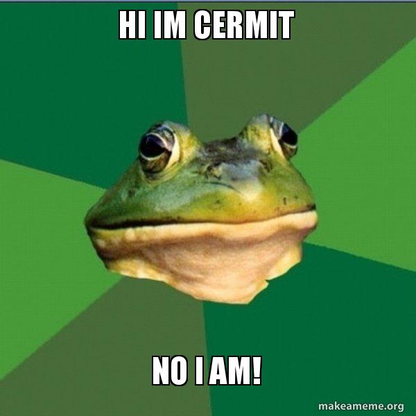 hi im Cermit no i am! - Foul Bachelor Frog Meme Generator