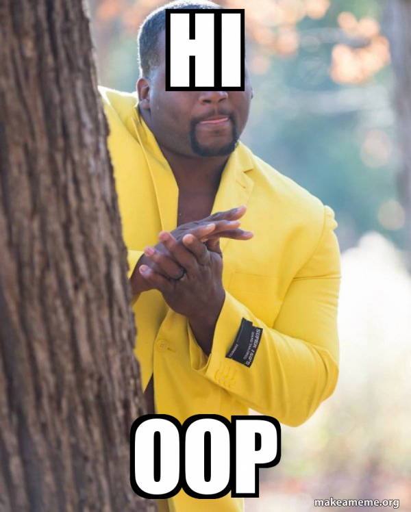 hi oop - Anthony Adams in Yellow Suit Rubbing Hands Meme Generator