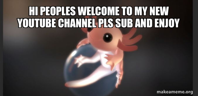 hi peoples WELCOME to my new YOUTUBE channEL pls sub and ENJOY Meme ...