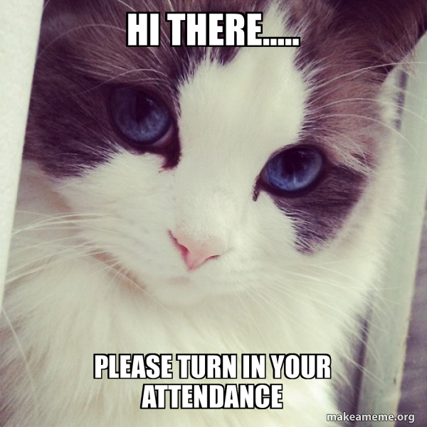 Hi There..... Please turn in your attendance - Ridiculously Photogenic ...