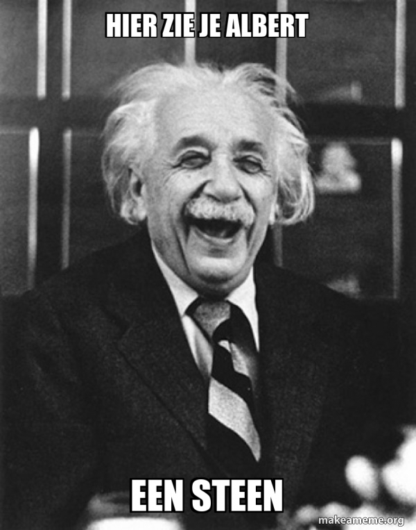 hier zie je Albert EEN STEEN - Laughing Albert Einstein Meme Generator