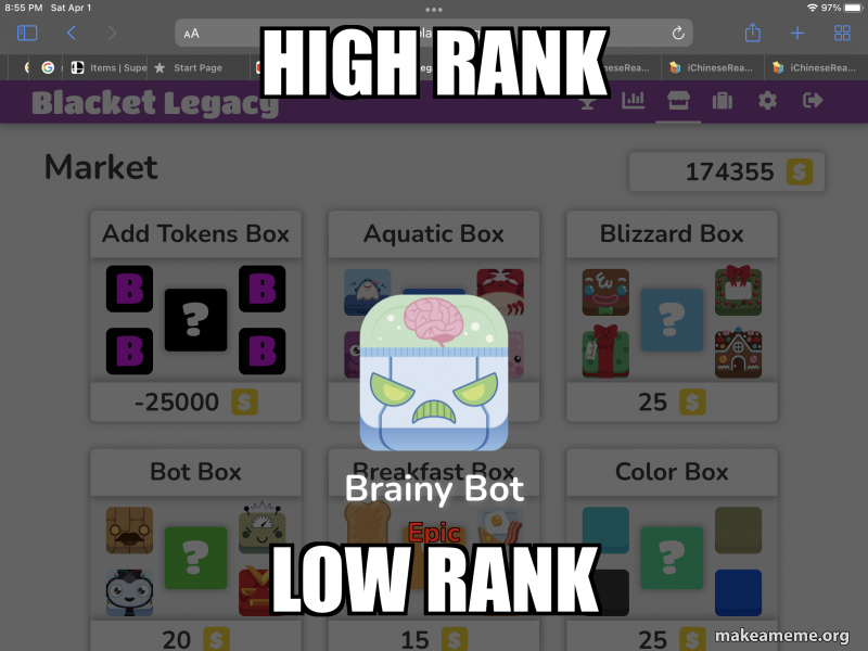 HIgh rank Low rank Meme Generator