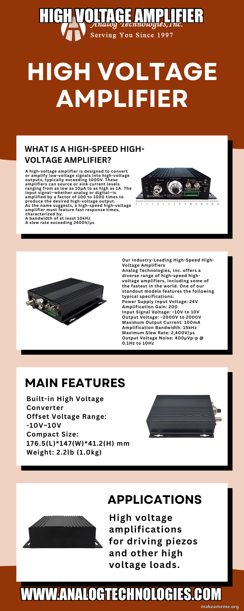 High voltage amplifier www.analogtechnologies.com - Enhance your system ...