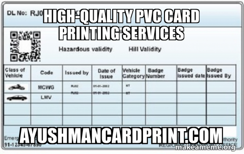 High-quality PVC Card Printing Services ayushmancardprint.com Meme ...