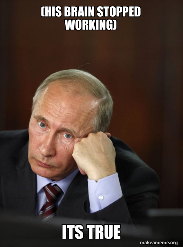 (his brain stopped working) its true - Contemplative Putin Meme Generator