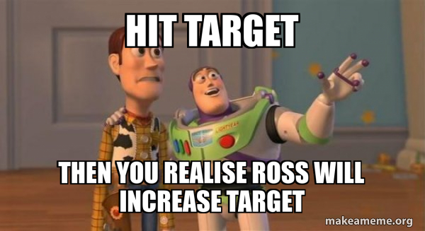 Hit Target Then You Realise Ross Will Increase Target - Buzz and Woody ...
