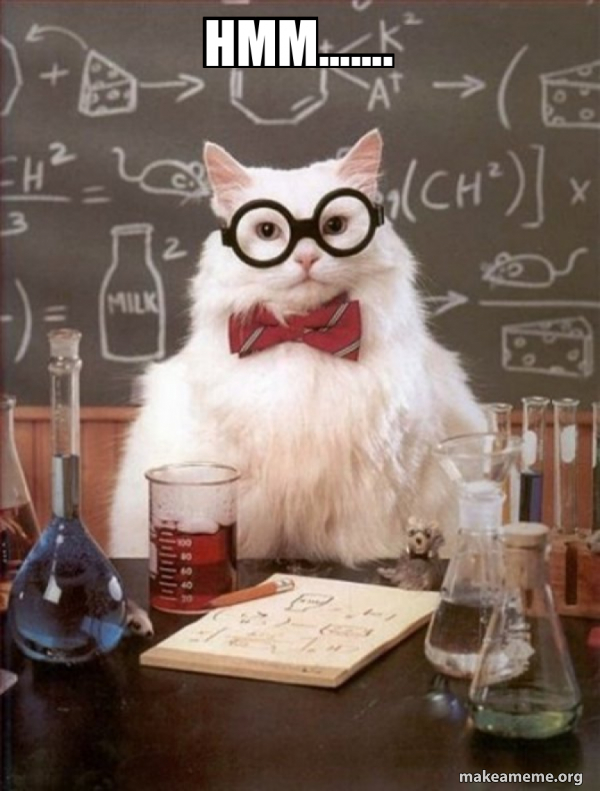 hmm....... - Chemistry Cat Meme Generator