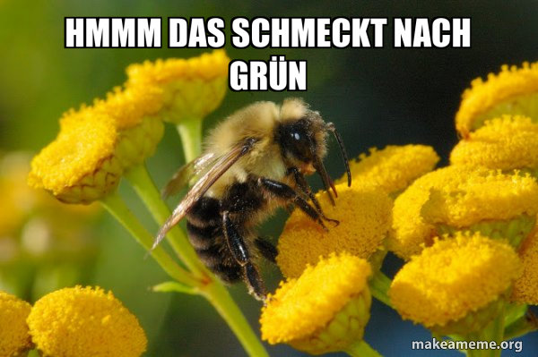 Hmmm das schmeckt nach grün - Good Guy Bee Meme Generator