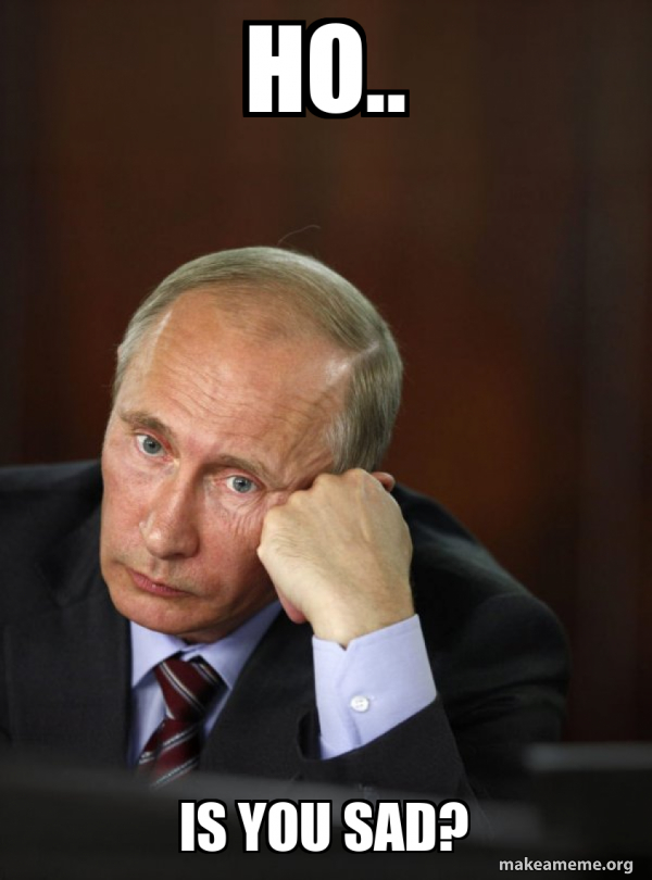 ho.. is you sad? - Contemplative Putin Meme Generator