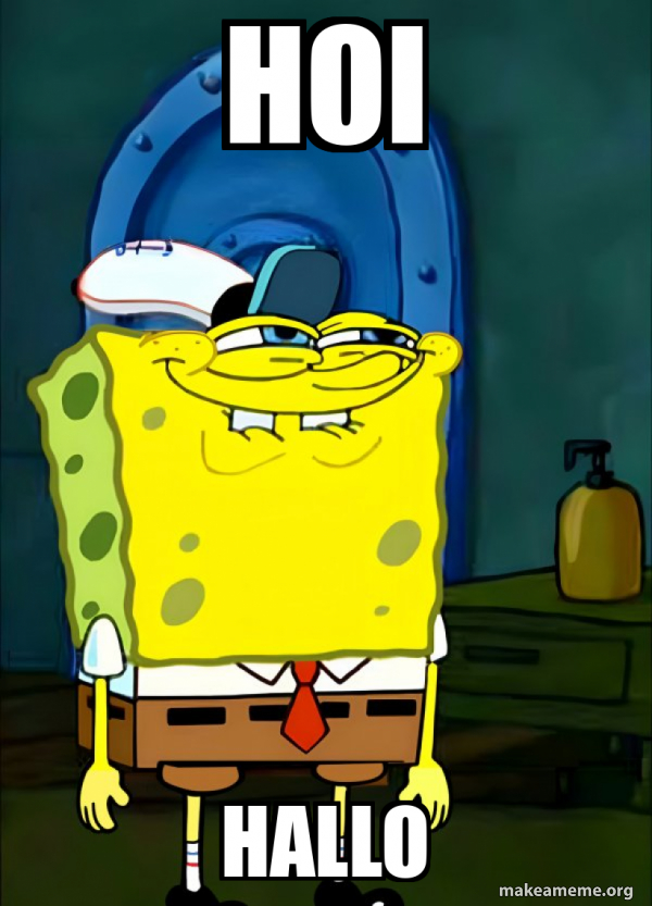 hoi hallo - SpongeBob Grin Meme Generator