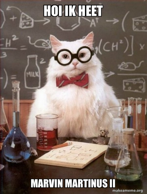 HOI IK HEET MARVIN MARTINUS II - Chemistry Cat Meme Generator
