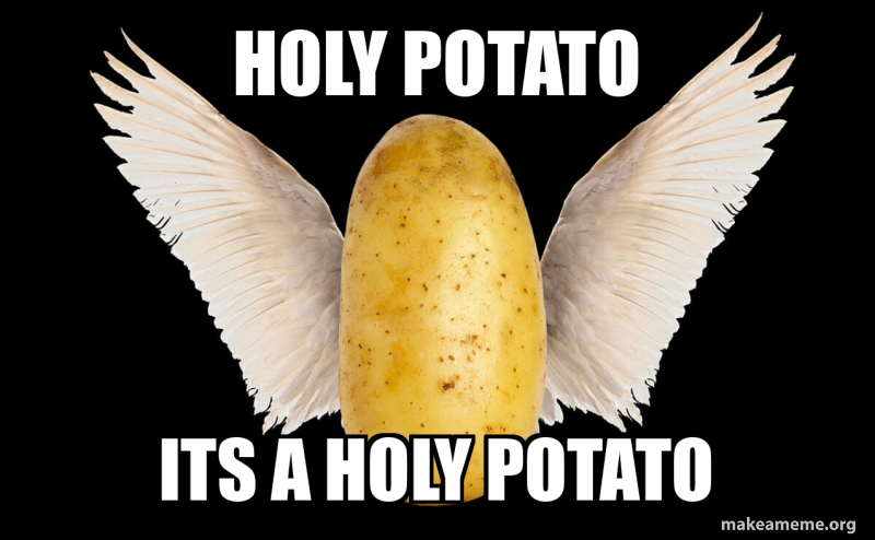 HOLY POTATO ITS A HOLY POTATO Meme Generator