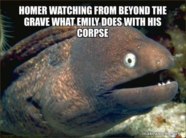Homer watching from beyond the grave what emily does with his corpse ...