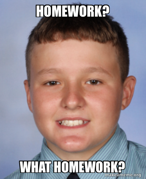 homework? what homework? Meme Generator