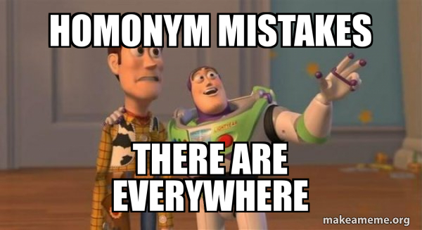 Homonym mistakes There are everywhere - Buzz and Woody (Toy Story) Meme ...