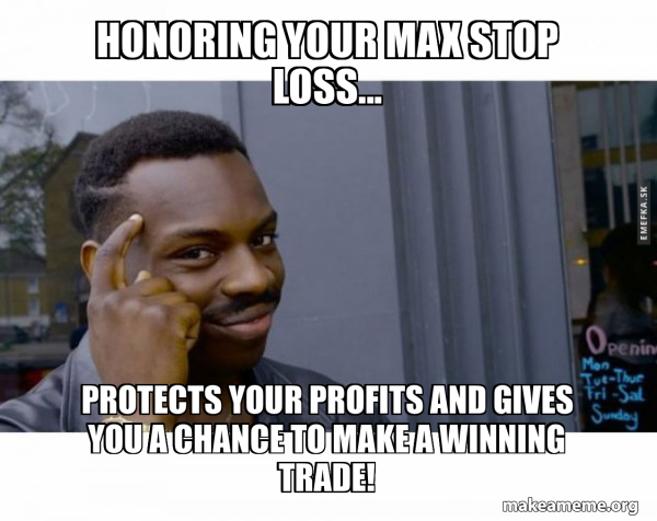 Honoring your max stop loss... Protects your profits and gives you a ...