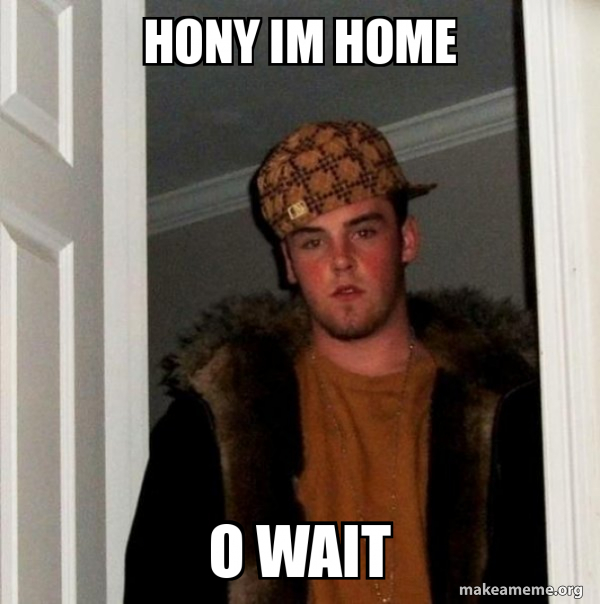 hony im home o wait - Scumbag Steve Meme Generator