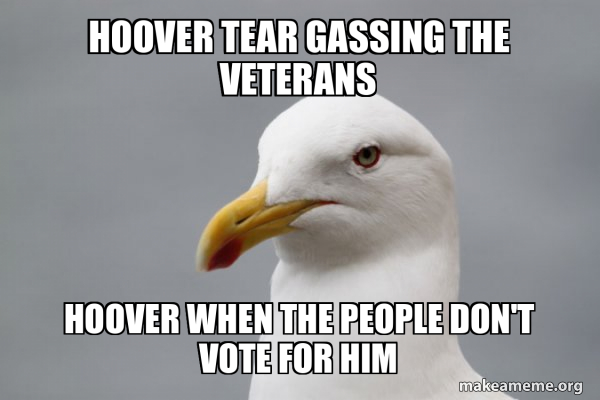 Hoover tear gassing the veterans Hoover when the people don't vote for ...