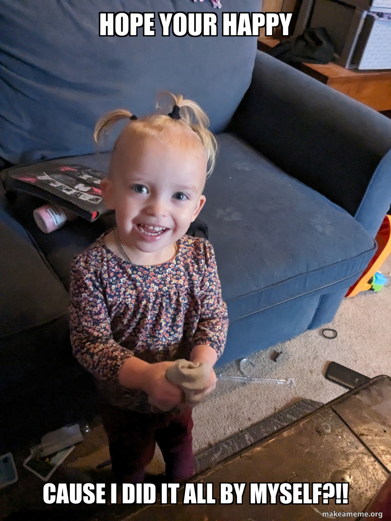 Hope your happy Cause I did it all by myself?!! Meme Generator