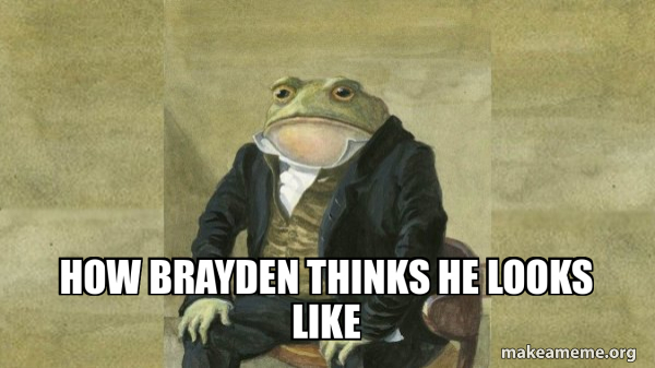 how brayden thinks he looks like - Colonel Toad Meme Generator