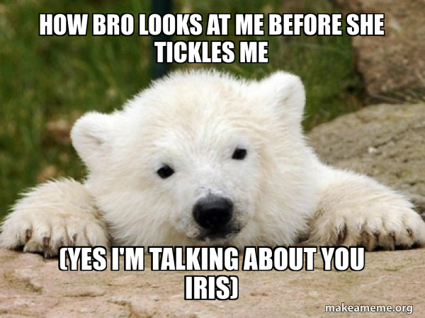 how bro looks at me before she tickles me (yes I'm talking about you ...