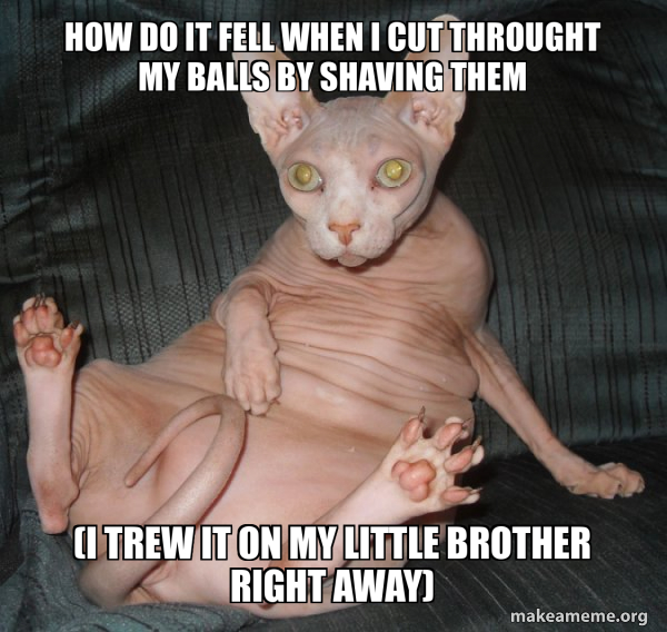 How do it fell when I cut throught my balls by shaving them (I trew it ...