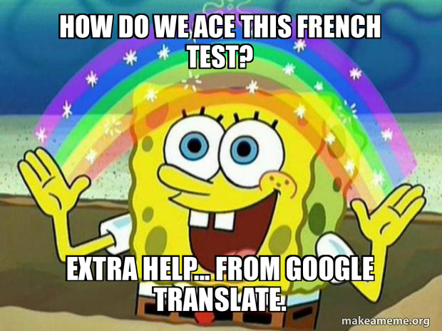 How do we ace this French test? Extra help... from Google Translate ...