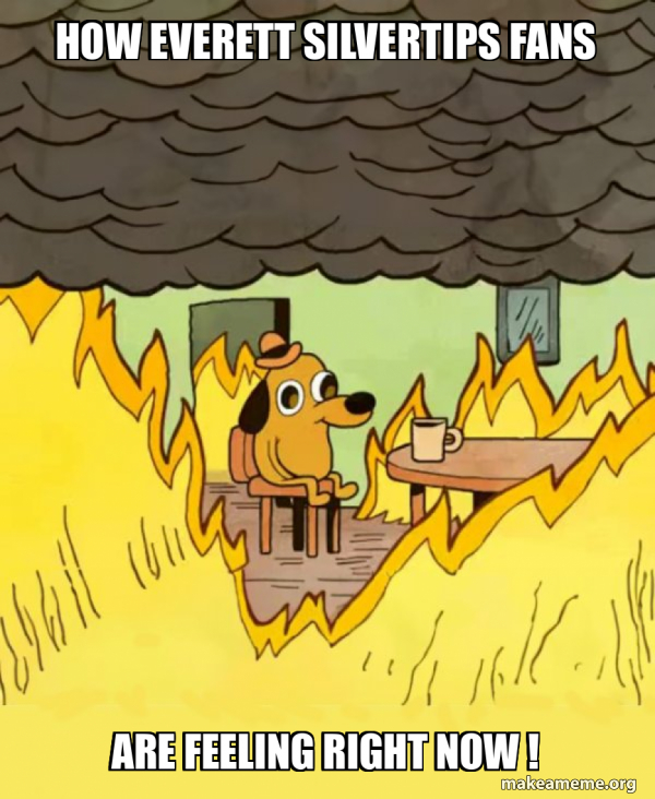How Everett Silvertips fans Are feeling right now ! - This Is Fine Meme ...